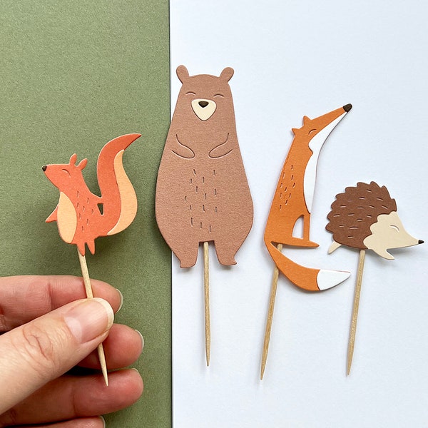Woodland Cupcake Toppers - Etsy
