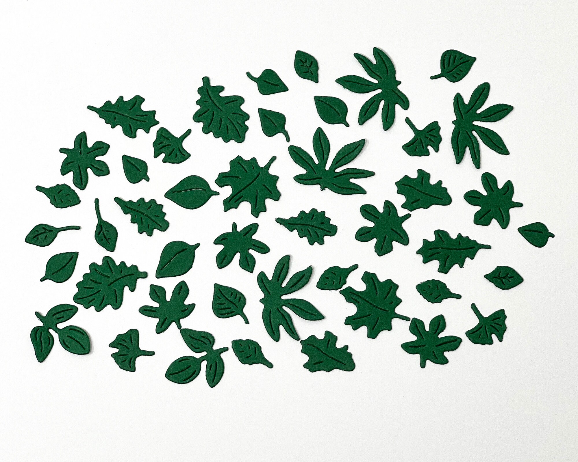 Dark Green Paper Leaf Die Cuts Paper Crafts Tiny Green - Etsy
