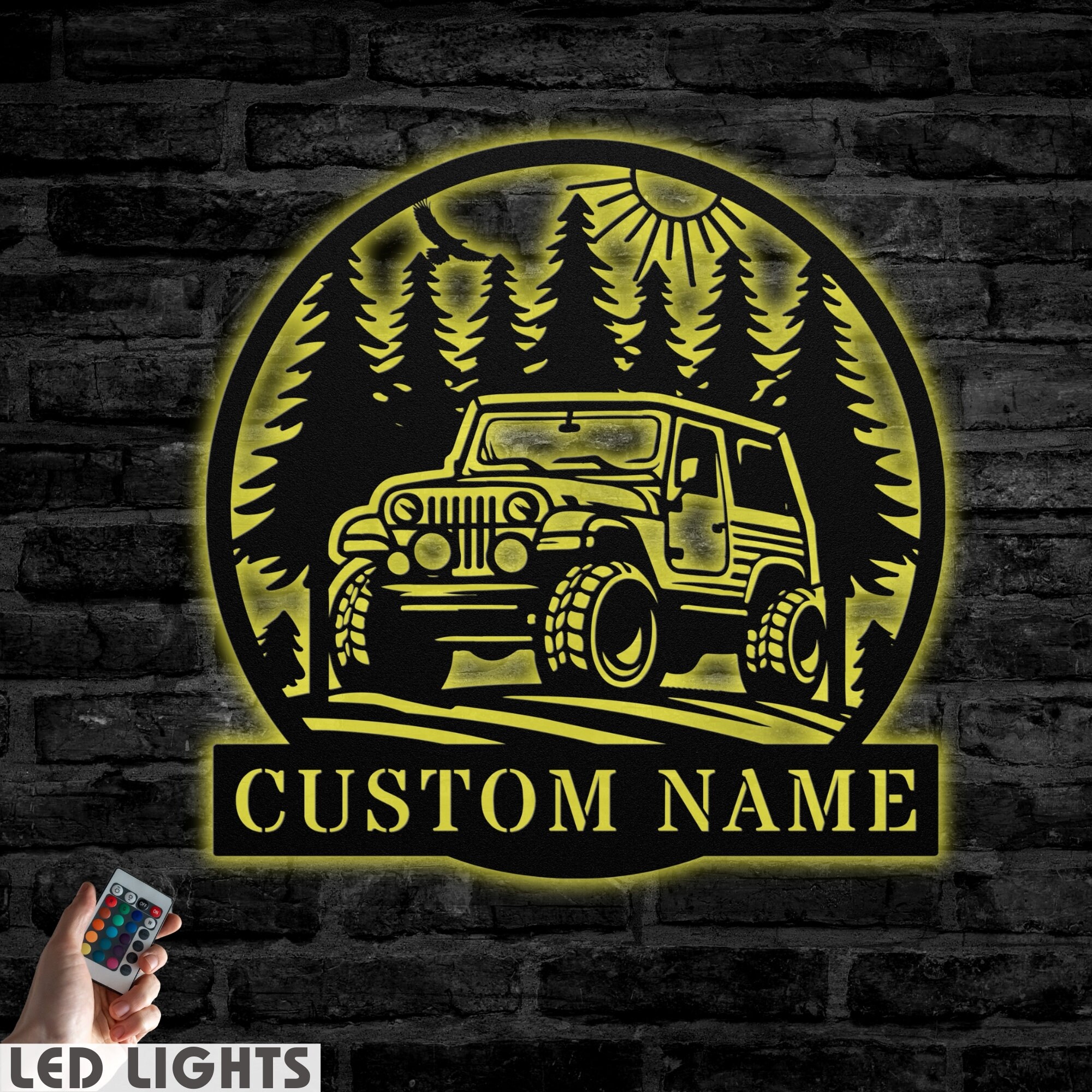 CUSTOM: Offroad 4x4 Metal Wall Sign 4x4 off Road Vehicle Sign Led Light ...