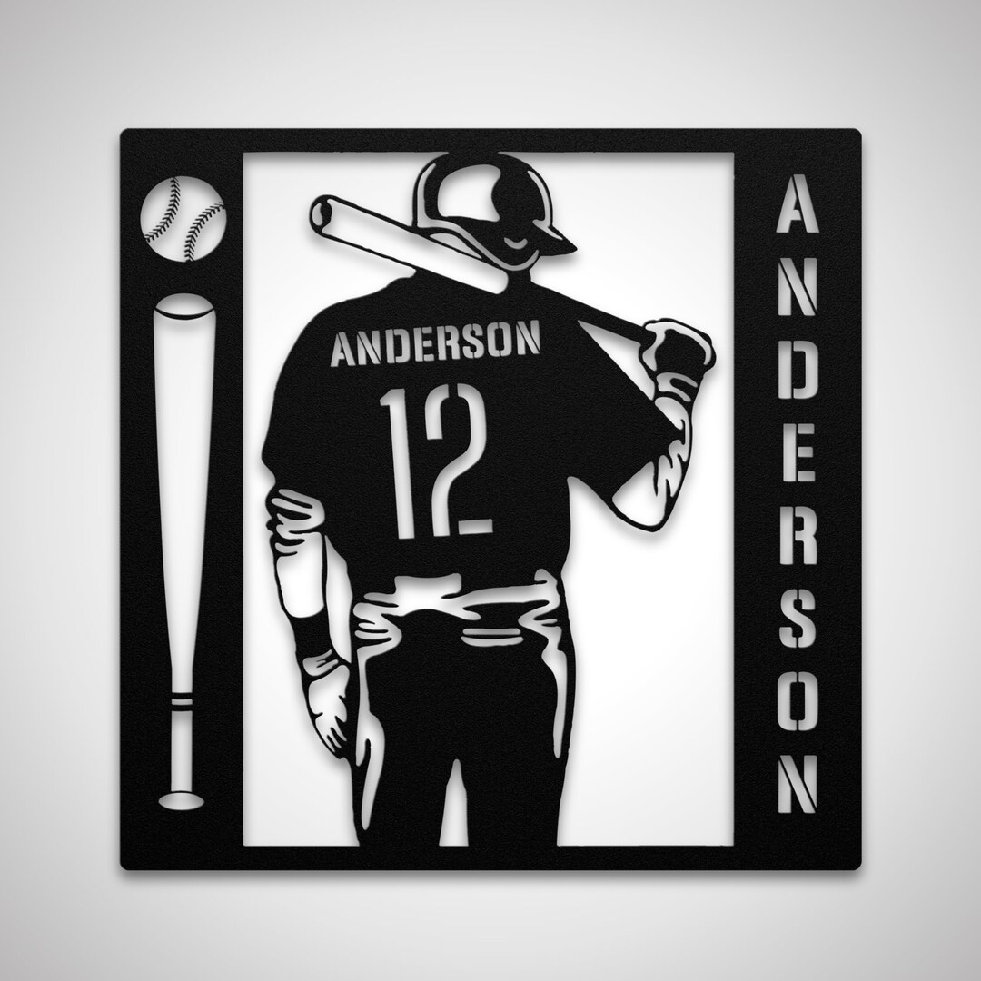 CUSTOM: Baseball Sign With Player Silhouette - Personalized Name ...