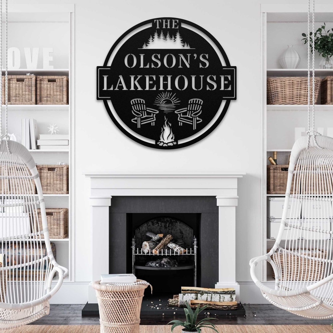 Custom Lakehouse Metal Sign: Personalized Lakeside Cabin Decor - Etsy