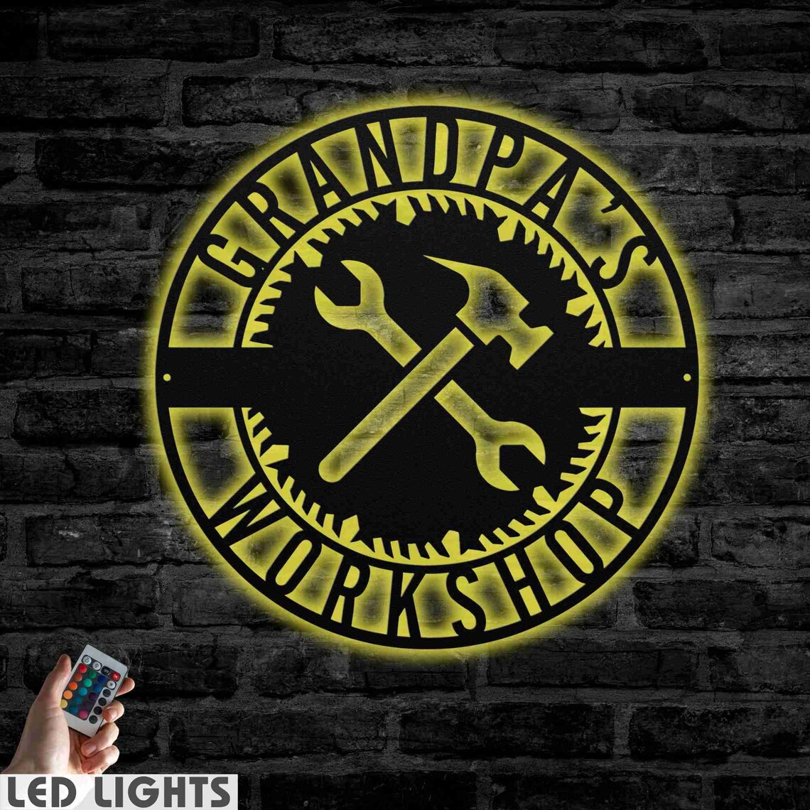 Papas Workshop Work Shop Sign Metal Saw Blade Sign Custom Workshop Sign ...