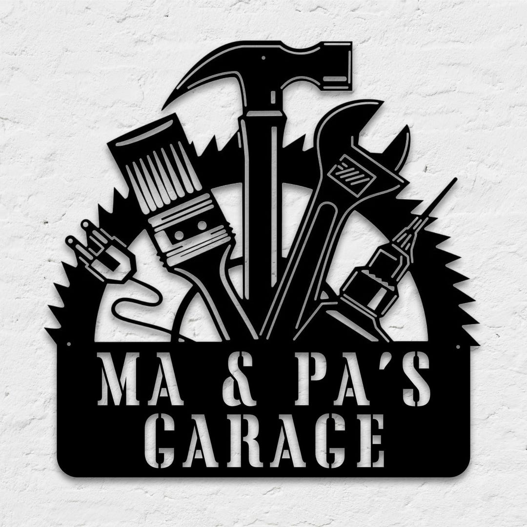 CUSTOM: Papas Workshop | LED Lights | Work Shop Sign | Dads Garage Sign ...