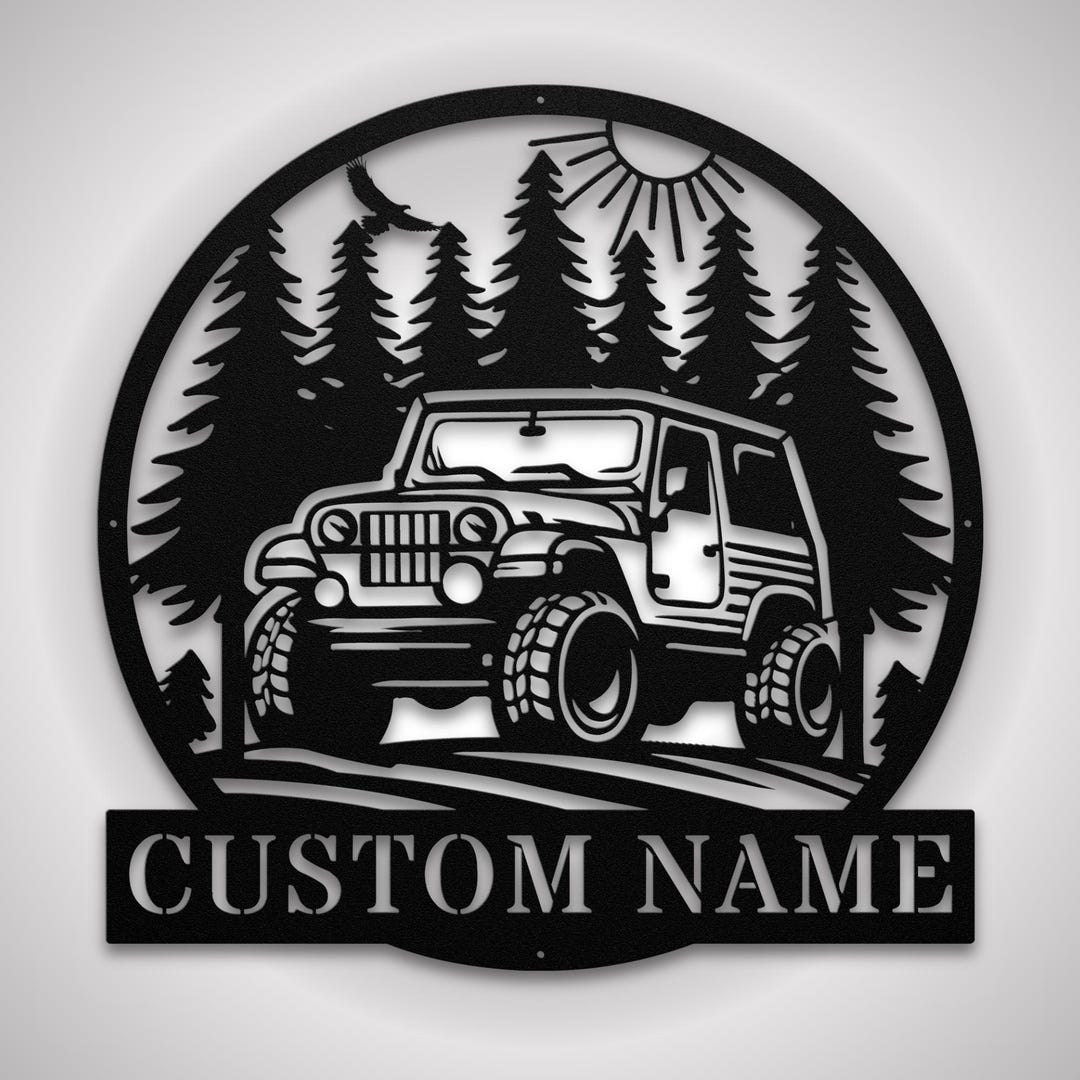 Custom Offroad Jeep Metal Sign Personalized 4x4 Outdoor Decor, Rustic ...
