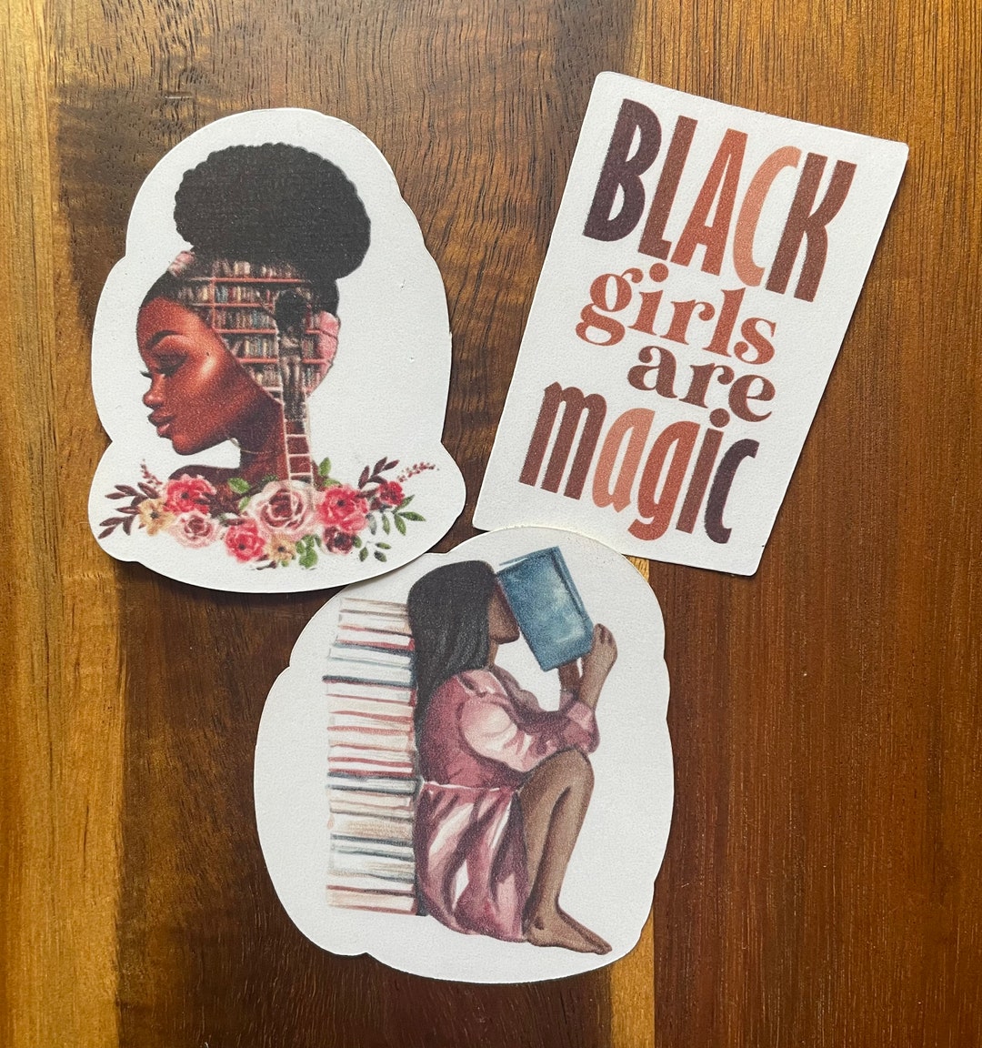 Black Girl Magic Stickers, Black Girl Reader Stickers, Reader Stickers ...