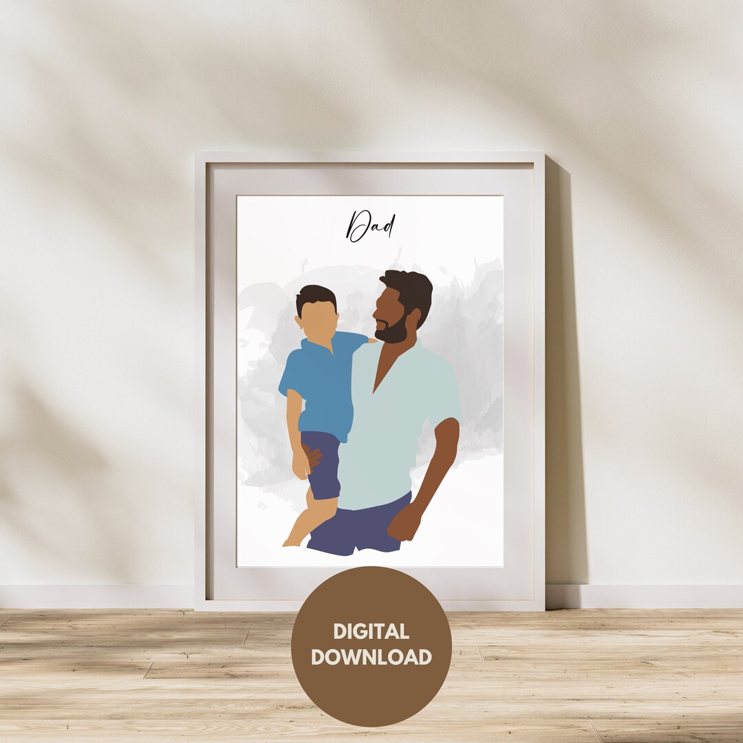 Father's Day Gift Art Best Dad Print Sentimental Gift for Daddy Baby ...
