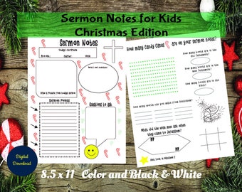 Printable Sermon Notes for Kids, Printable Sermon Notes, Activity Page ...