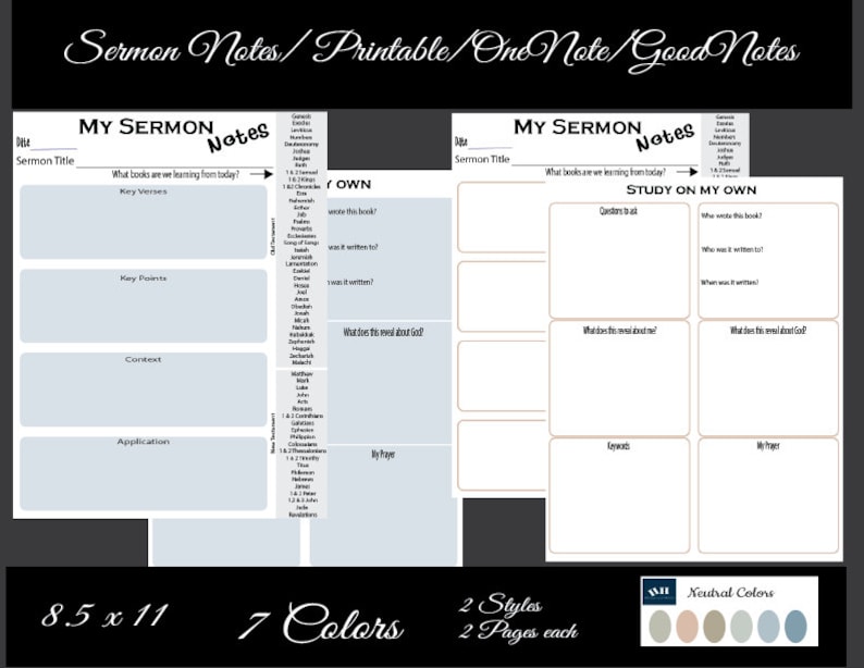 Sermon Notes for Adults, Sermon Notes for Teens, Sermon Note Templates ...