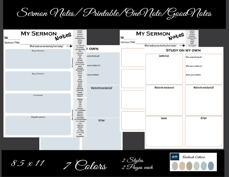 Sermon Notes for Adults, Sermon Notes for Teens, Sermon Note Templates ...