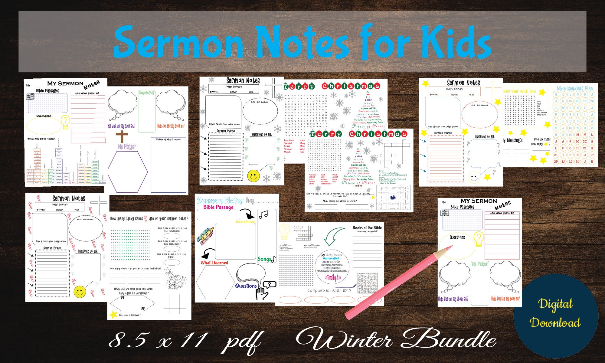 Sermon Notes for Kids, Printable Sermon Notes, Digital Sermon Notes - Etsy