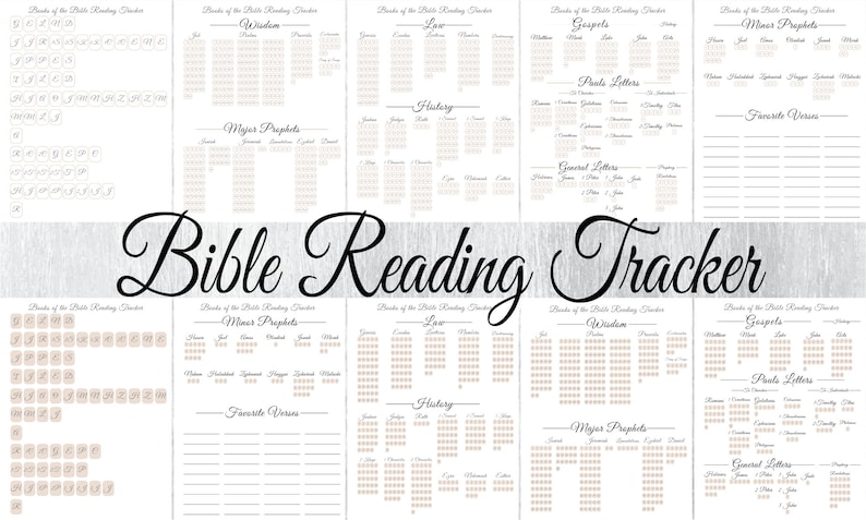Bible Reading Tracker Printable, Digital Download, Goodnotes, Onenote ...