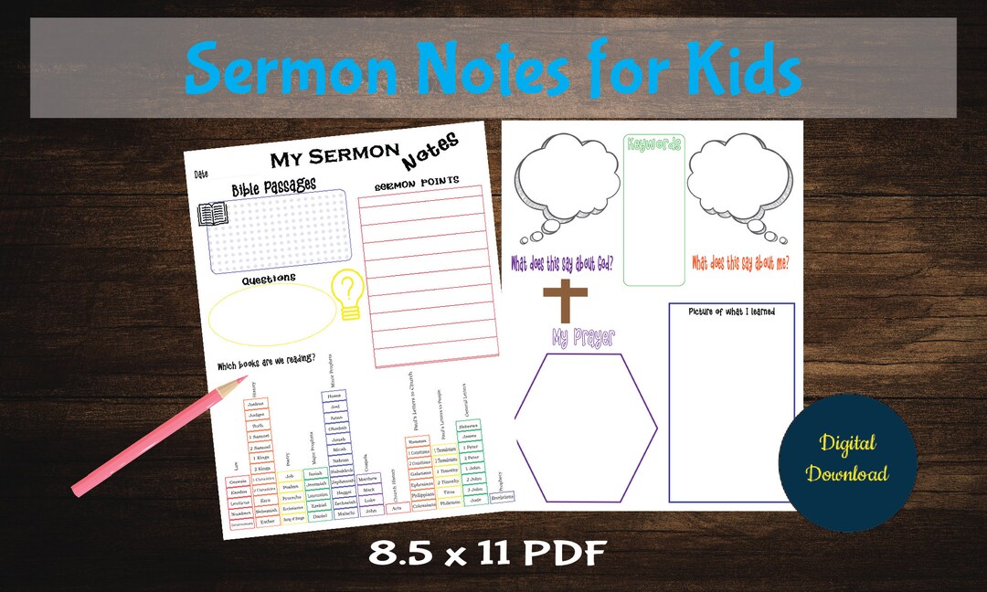 Printable Sermon Notes for Kids, Sermon Notes Digital Kids, Kids Sermon ...