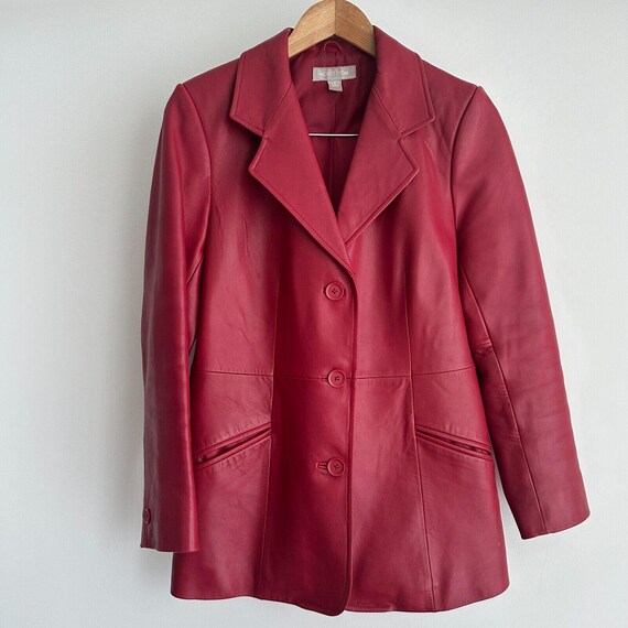 Vintage Leather Jacket, Red Leather jacket, Leather B… - Gem