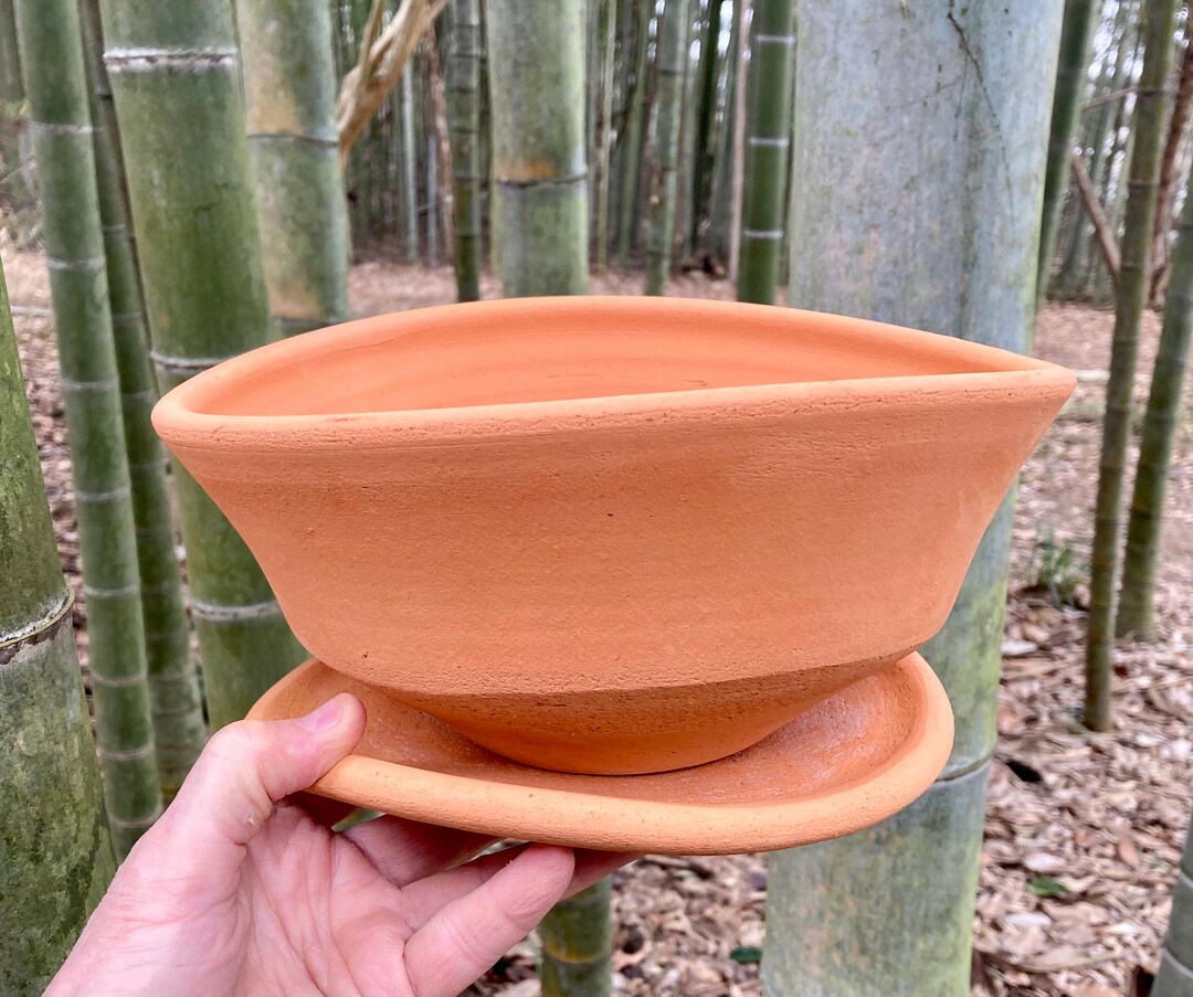 CERAMIC FLOWER POT #87. Wheel-thrown, Porous Terracotta Planter With ...