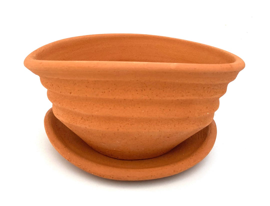 CERAMIC FLOWER POT #9 Porous Clay Planter With Saucer for Healthy ...