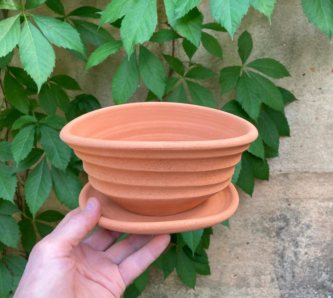 TERRACOTTA PLANTER #4 Pottery Planter With Saucer. Porous Terracotta ...