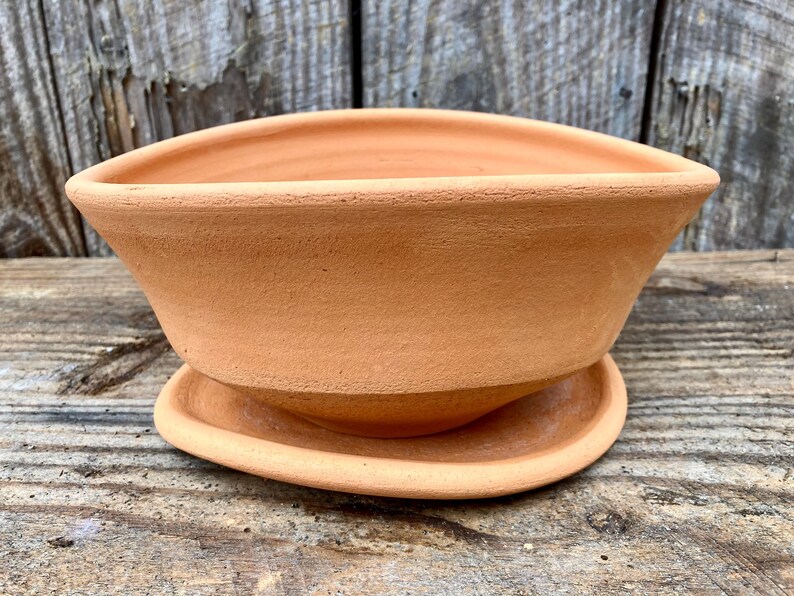 CERAMIC FLOWER POT #87. Wheel-thrown, Porous Terracotta Planter With ...