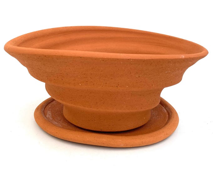 TERRACOTTA PLANTER #3 Handmade Ceramic Flower Pot With Saucer Porous ...