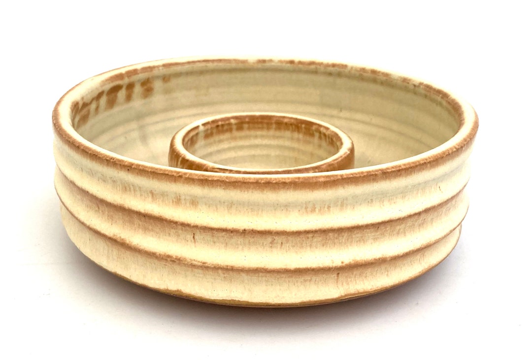 CLAY SLOW FEEDER 69 Ceramic Divided Dog Bowl Dish to Slow Down Eager ...