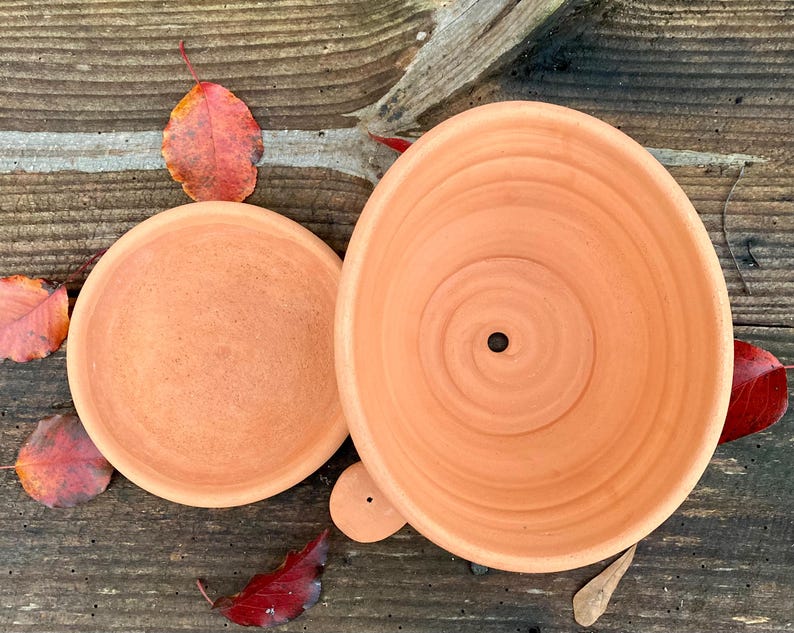 CLAY FLOWER POT #46: Handmade Terracotta Planter With Saucer. Porous ...