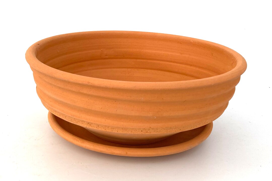 CERAMIC FLOWER POT 15 Terracotta Clay Planter With Saucer Unglazed ...