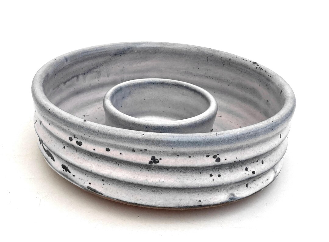 DIVIDED DOG BOWL 10 Ceramic Slow Feeder Dish That Slows Down the Dog ...