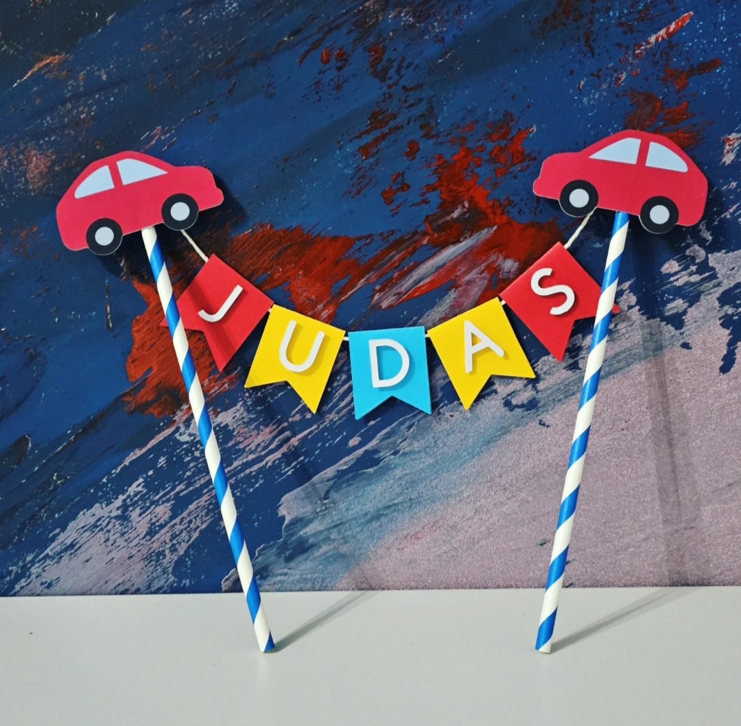 Car Cake Topper Bunting Cake Topper Flag Cake Topper - Etsy
