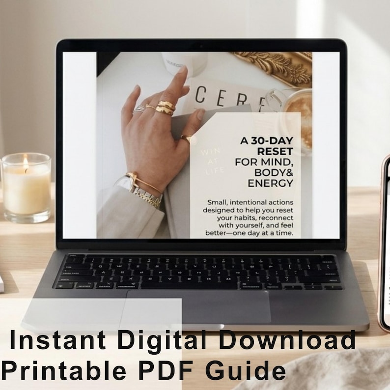 30 Day Reset Guide Printable PDF, Mind Body Energy, Self Care Wellness ...