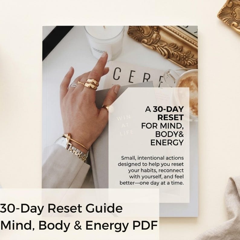 30 Day Reset Guide Printable PDF, Mind Body Energy, Self Care Wellness ...