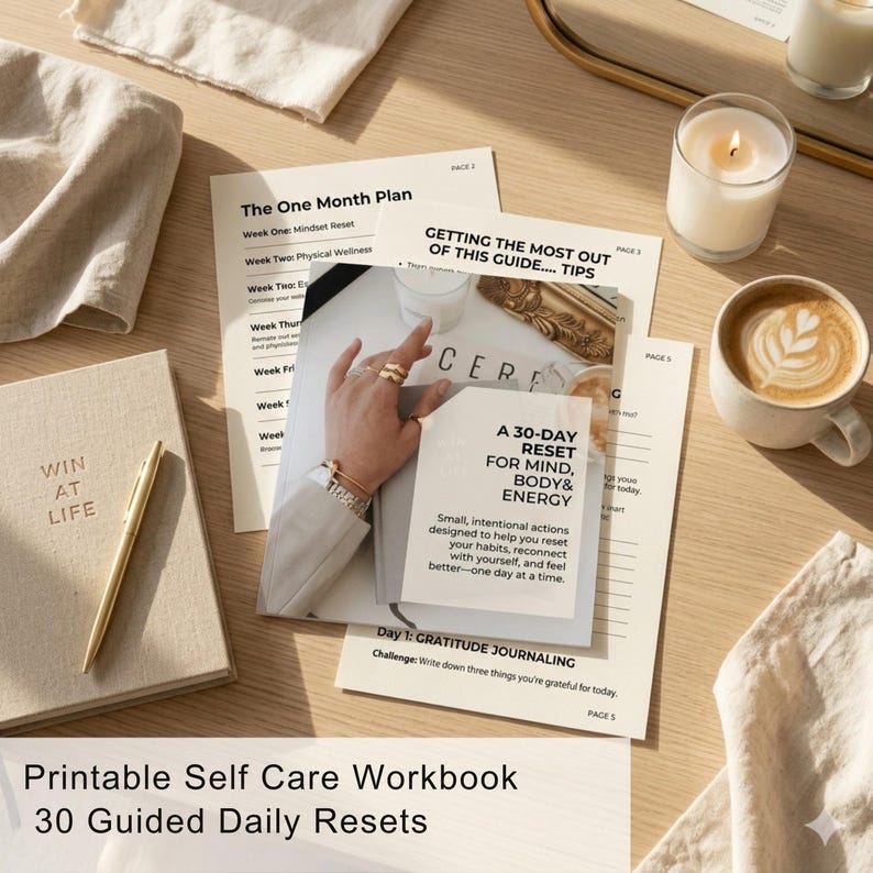 30 Day Reset Guide Printable PDF, Mind Body Energy, Self Care Wellness ...