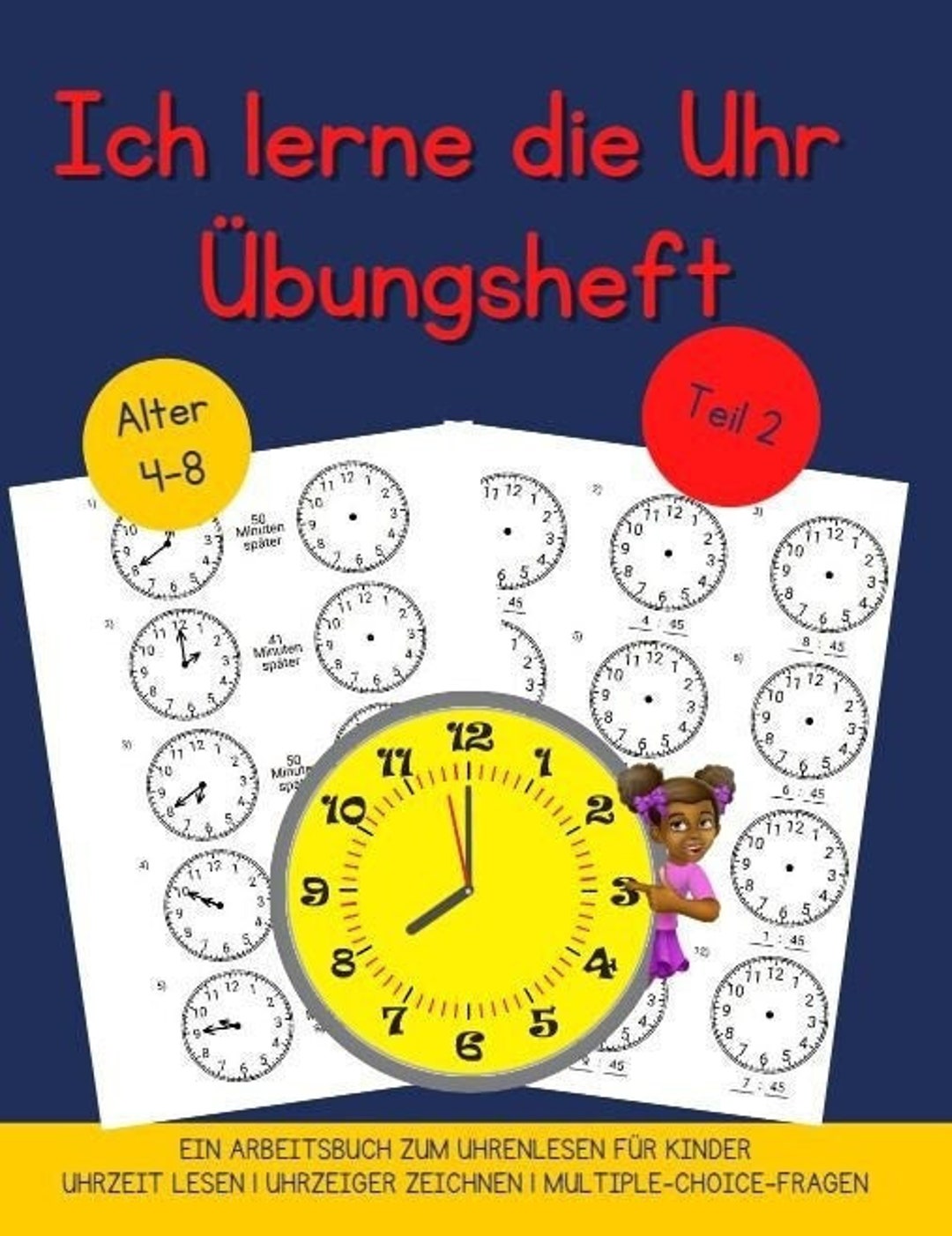 Part 2 Time Learning Children Exercise Book | Clock Reading Learning ...