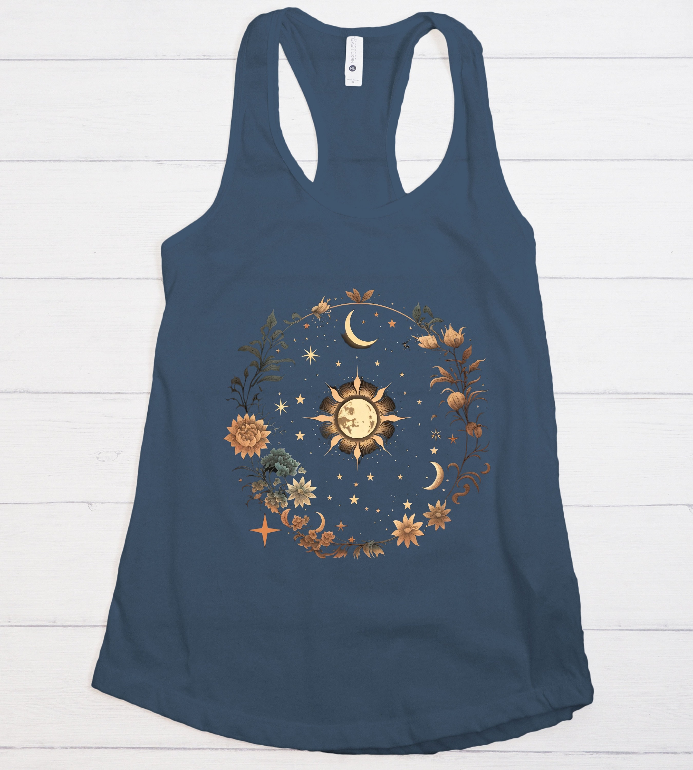 Celestial Star Sun and Moon Tank, Celestial Moon Tank, Witchy Tank ...