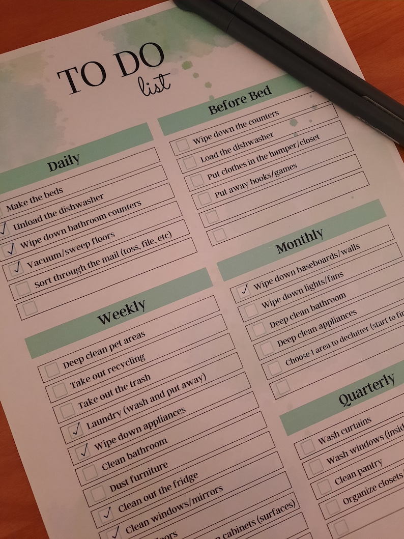 Printable Home To-do List - Etsy
