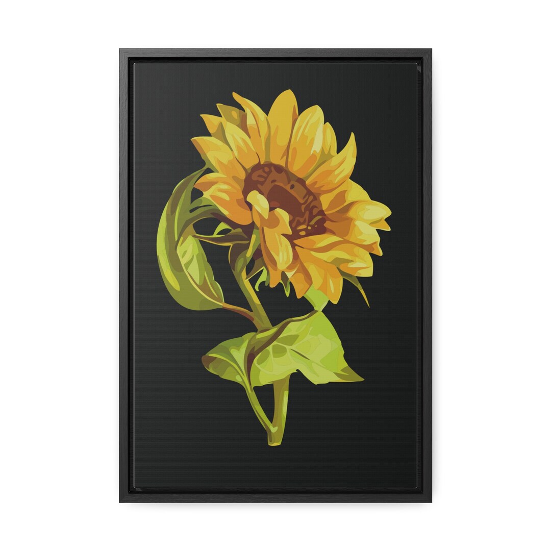 Framed Canvas Botanical Single Flower Wall Art, Modern Artwork Wall ...