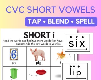 CVC Phonics Worksheets: Short Vowel Ee TAP BLEND Read & - Etsy
