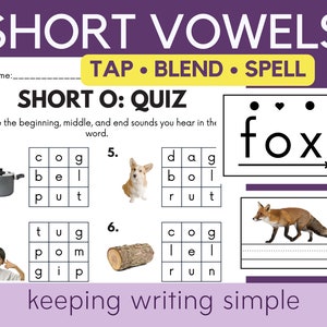 CVC Phonics Worksheets: Short Vowel Oo • TAP, BLEND, Read & Spell ...