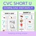 CVC Phonics Worksheets: Short Vowel Uu • TAP, BLEND, Read & Spell ...