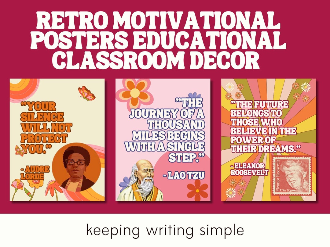 Retro Motivational Posters Educational Classroom Decor Digital Download ...