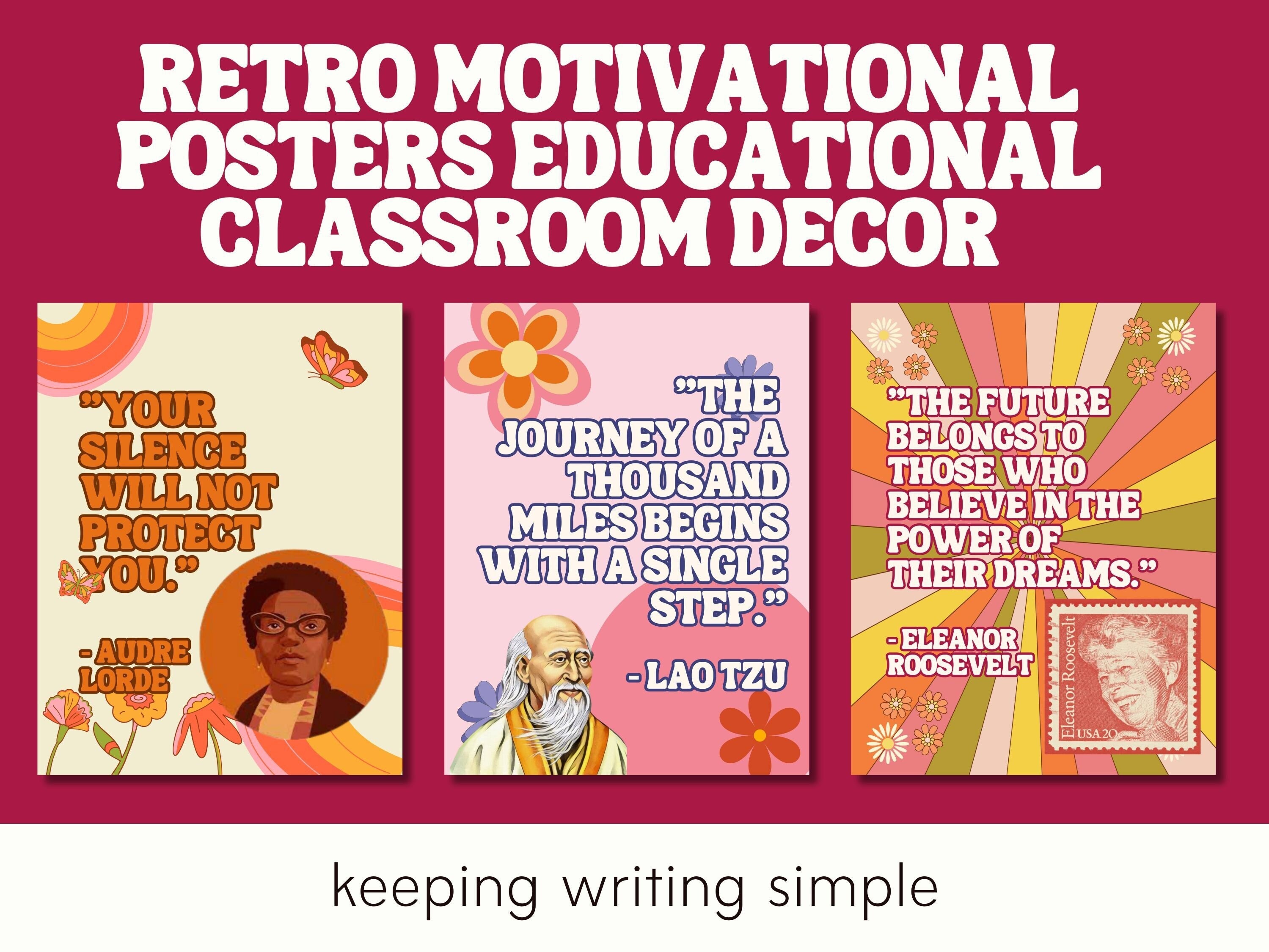 Retro Motivational Posters Educational Classroom Decor Digital Download ...