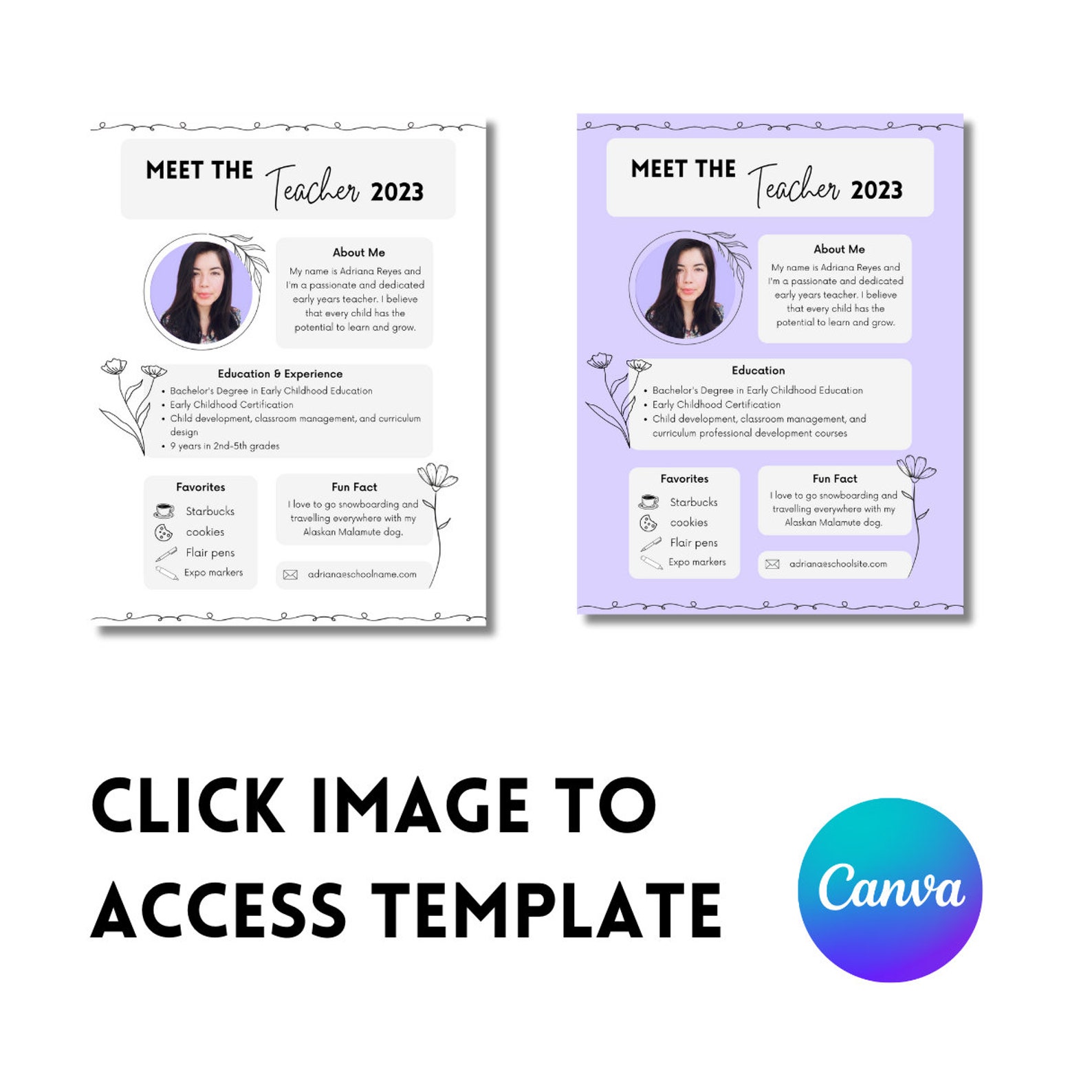 Meet the Teacher Canva Templates Editable + Classroom Newsletter ...