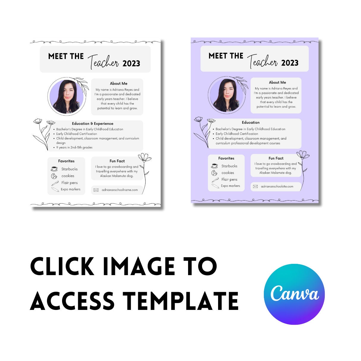 Meet the Teacher Canva Templates Editable + Classroom Newsletter ...