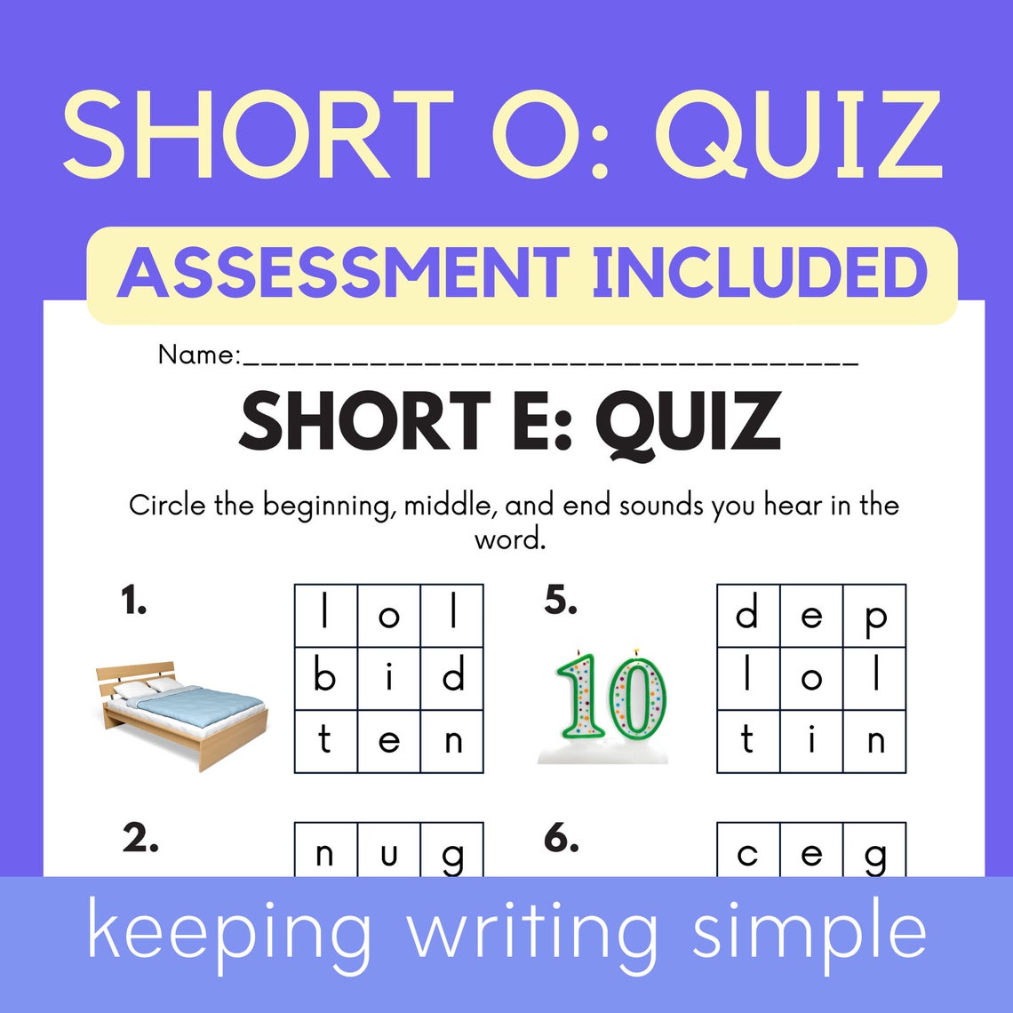 CVC Phonics Worksheets: Short Vowel Ee TAP, BLEND, Read & Spell Phonics ...