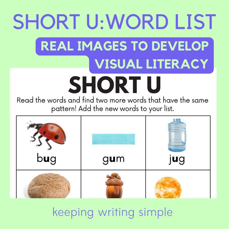 CVC Phonics Worksheets: Short Vowel Uu • TAP, BLEND, Read & Spell ...