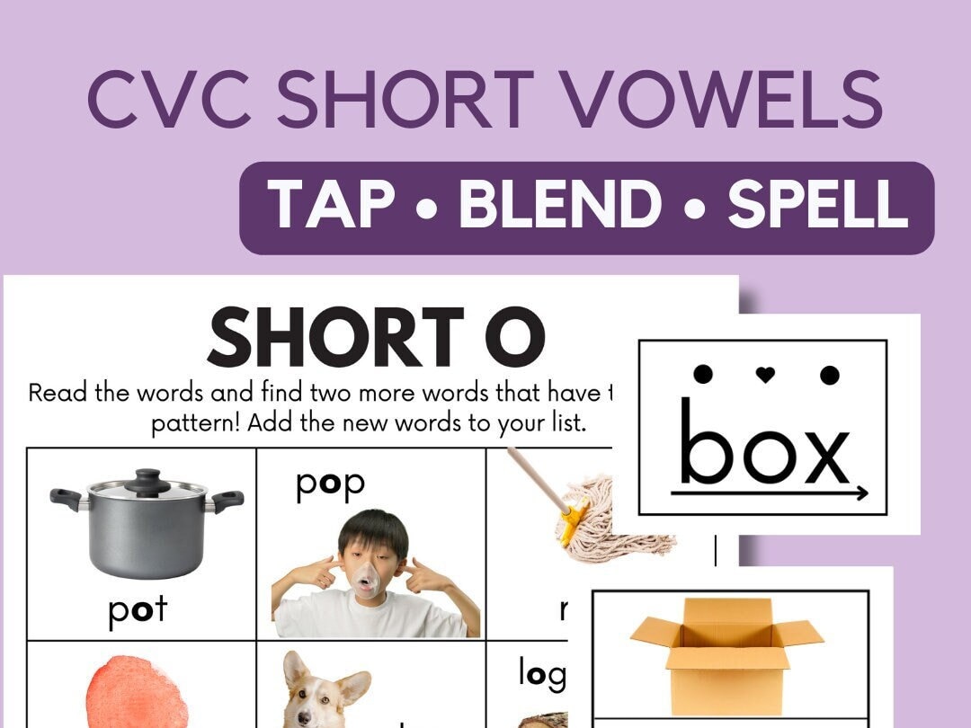 CVC Phonics Worksheets: Short Vowel Oo • TAP, BLEND, Read & Spell ...