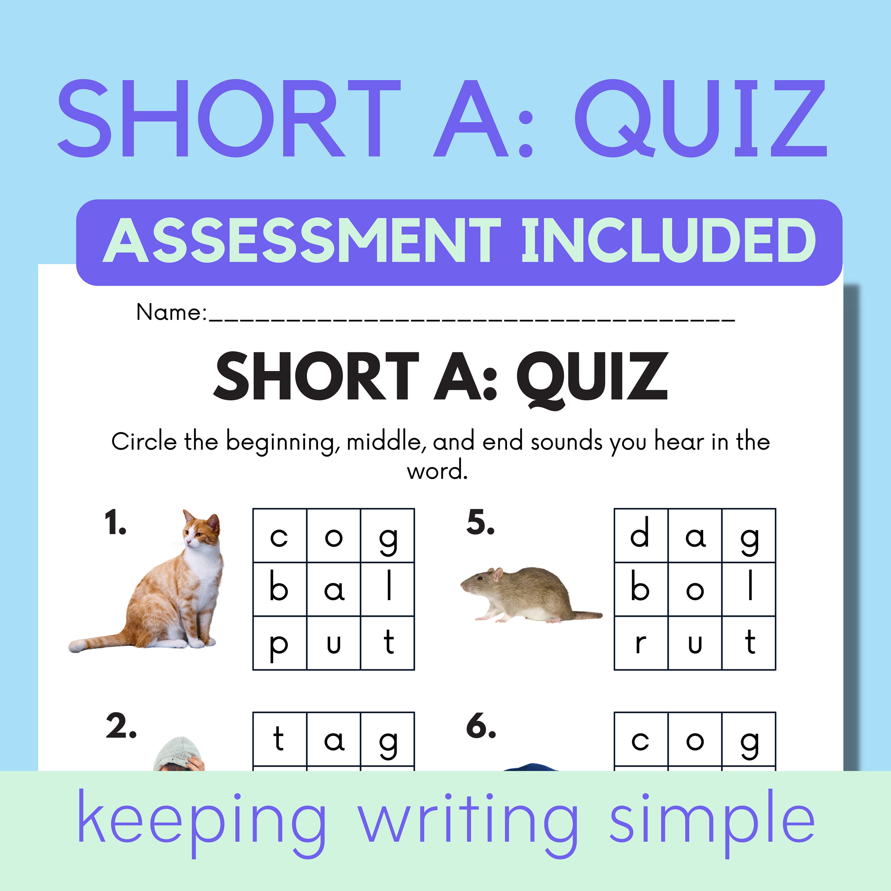 CVC Phonics Worksheets: Short Vowel Aa • TAP, BLEND, Read & Spell ...