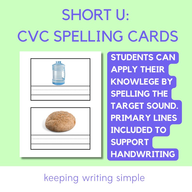 CVC Phonics Worksheets: Short Vowel Uu • TAP, BLEND, Read & Spell ...