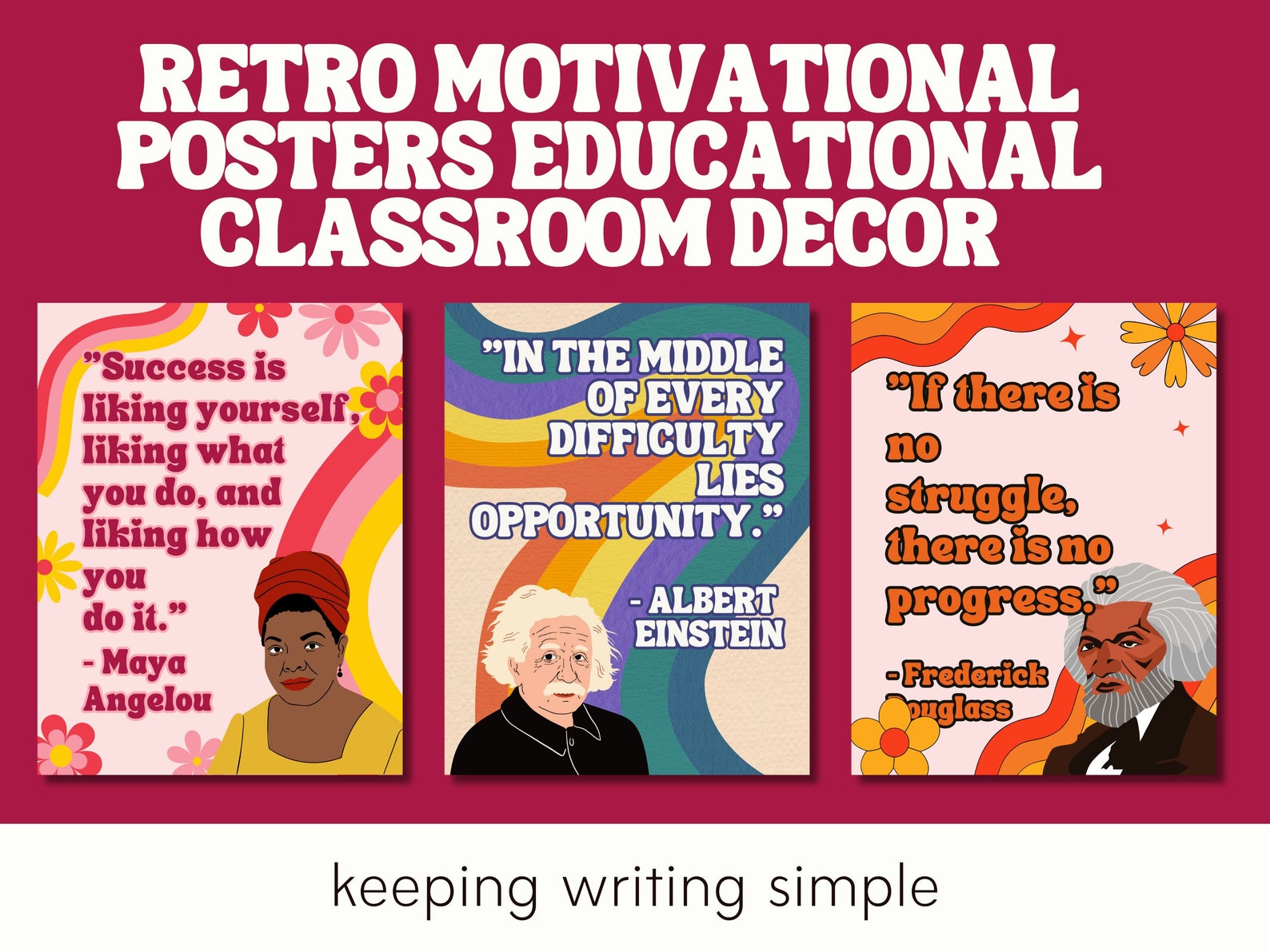 Retro Motivational Posters Educational Classroom Decor Digital Download ...