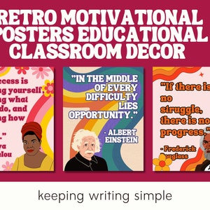 Retro Motivational Posters Educational Classroom Decor Digital Download ...