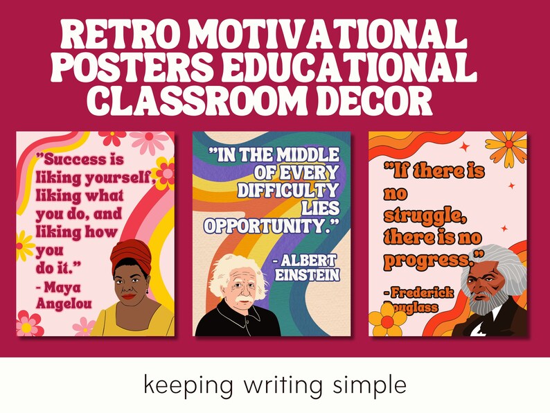 Retro Motivational Posters Educational Classroom Decor Digital Download ...