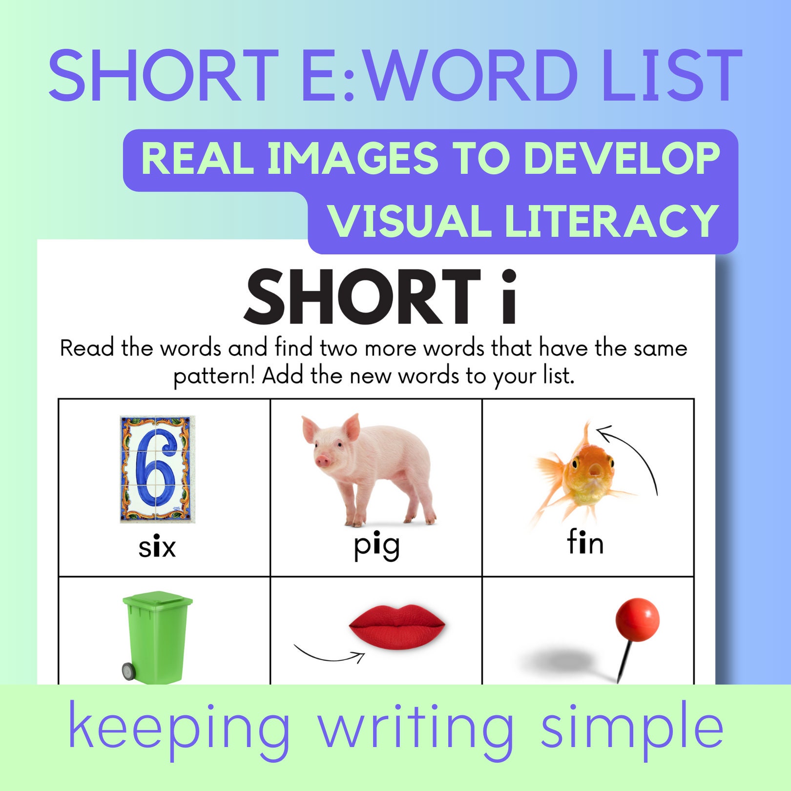 CVC Phonics Worksheets: Short Vowel Ii • TAP, BLEND, Read & Spell ...